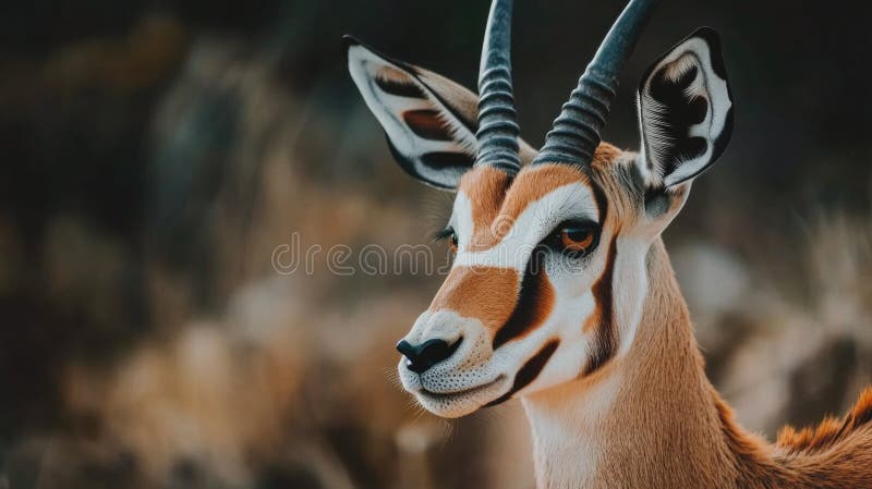 A Close-up View of an Antelope S Face with Distinctive Markings and ...
