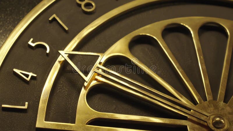 Close Up View on Antique Bronze Dial Indicator for the Movement of the ...