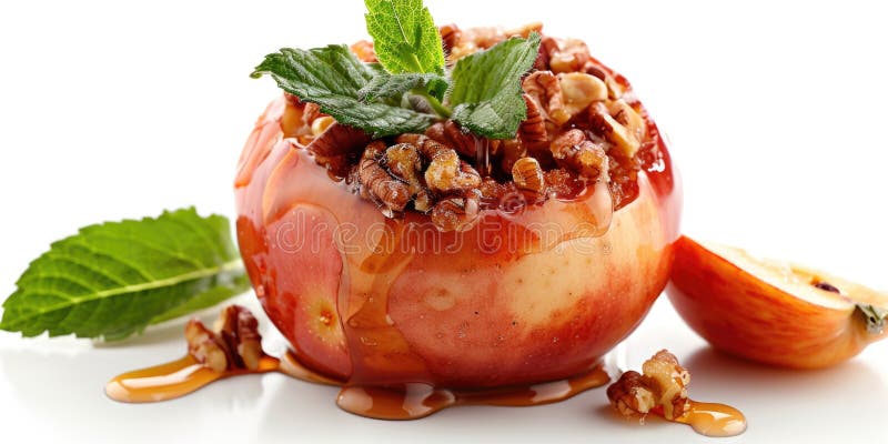 A Close Up View of an Apple with Nuts, Perfect for Food and Nutrition ...