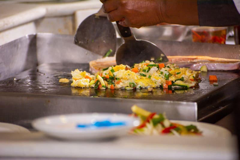 Close-up View of the Asian Food Preparation Process Stock Photo - Image ...