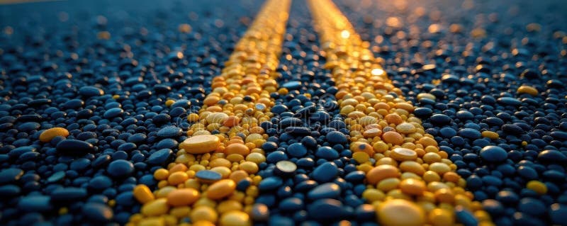 Close Up View of Asphalt; Granular, Uneven Texture , Macadam, Texture ...