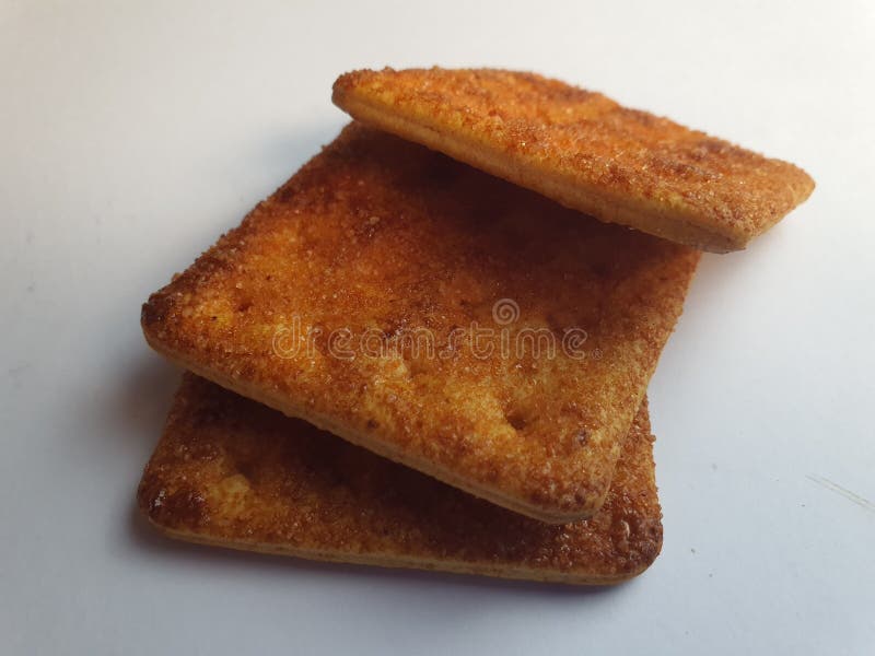 Close Up View of Assorted Crackers Snack Biscuit on White Background ...