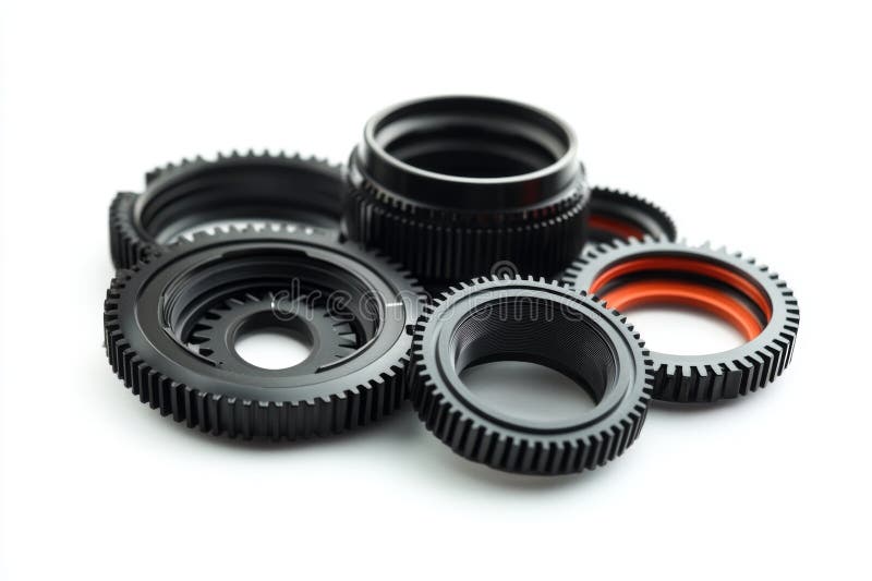 A Close-up View of Assorted Mechanical Gears and Black Components ...