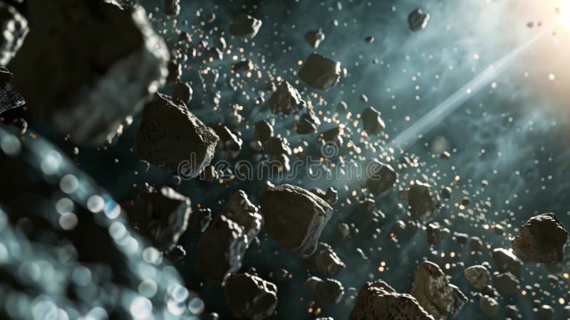 Close-up View of Asteroids in Space. Space Background, Galaxy Stock ...