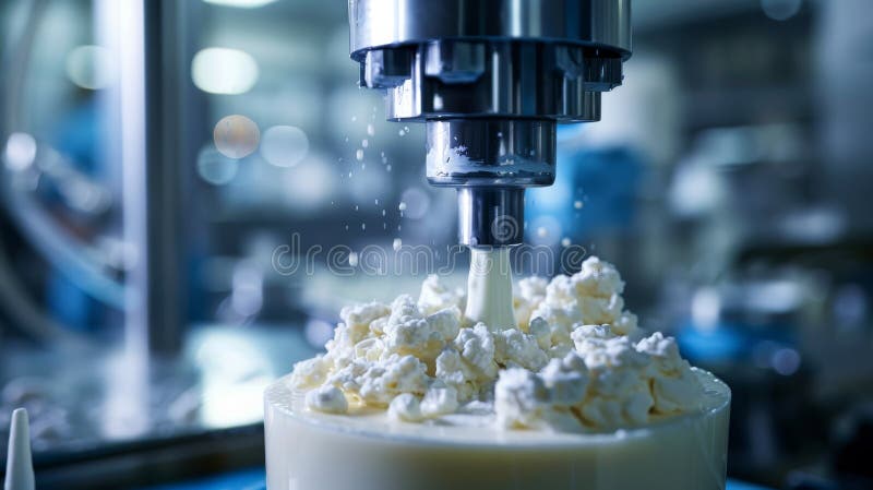 Automated Cream Separator Processing Fresh Dairy Milk in a Factory ...