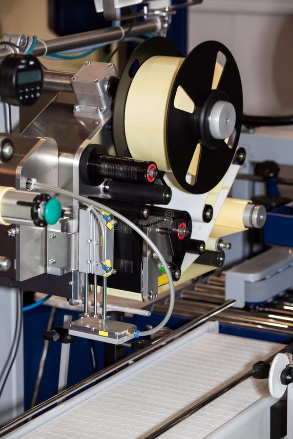 Automatic Labeling Machine. Stock Photo - Image of factory, clear ...