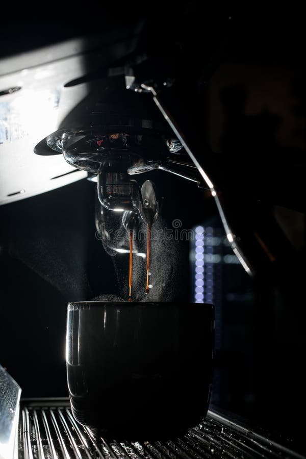 Close Up View of Automatic and Professional Coffee Machine Making Fresh ...