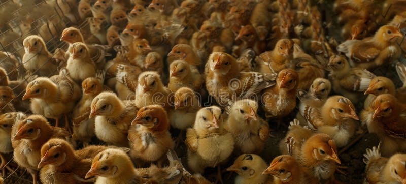 A Close-Up View of Baby Chicks. Created by Generative Artificial ...