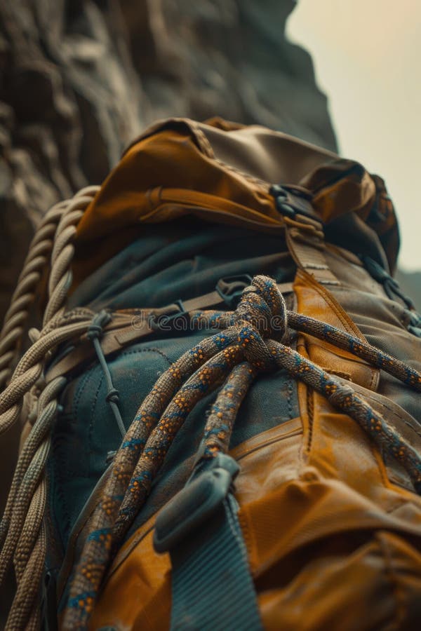 A Close-up View of a Backpack with a Rope Attached, Perfect for Outdoor ...