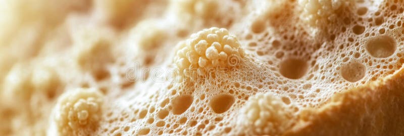 Close Up View of Bacteria Growth on Bread Showing Distinct Structures ...