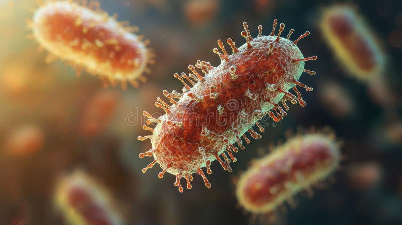 Close Up View of Bacteria with Rod Like Shape and Spiky Surface ...