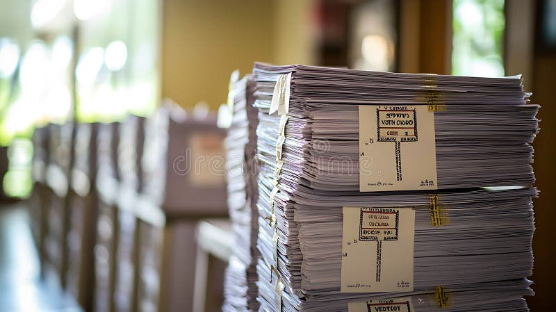 A Close-up View of a Ballot Box Overflowing with Ballots Signifying the ...
