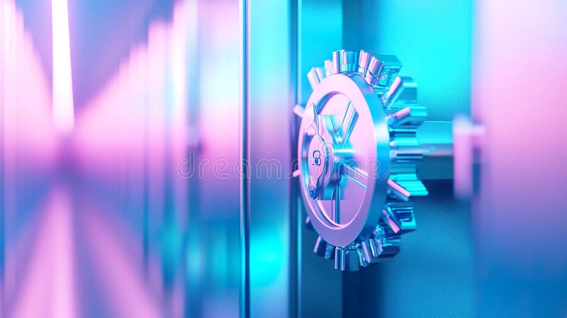 Close Up View of Bank Vault Door Showcasing Security and Trust Stock ...