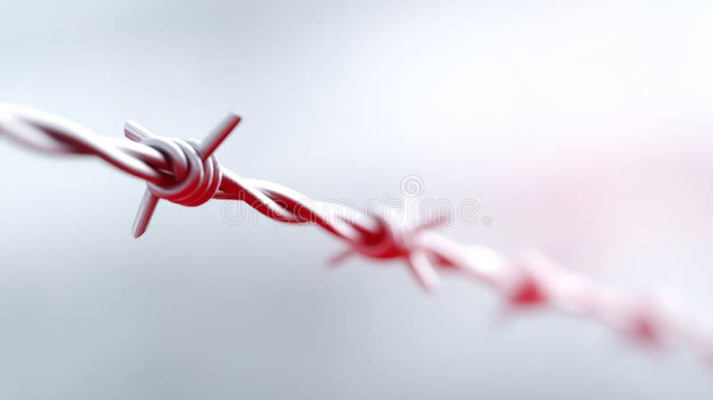 A Close-up View of a Barbed Wire Showcasing Sharp Edges and Twisted ...