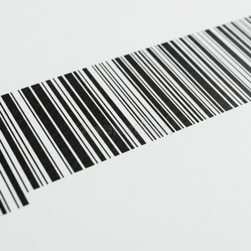 A Close-up View of a Barcode Featuring a Series of Parallel Black Lines ...
