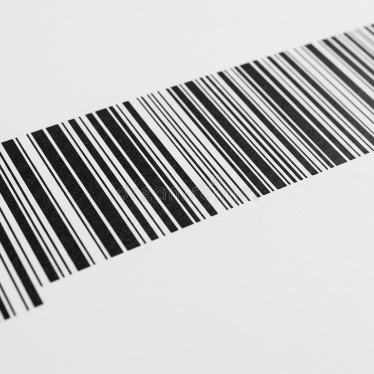 A Close-up View of a Barcode Featuring a Series of Parallel Black Lines ...