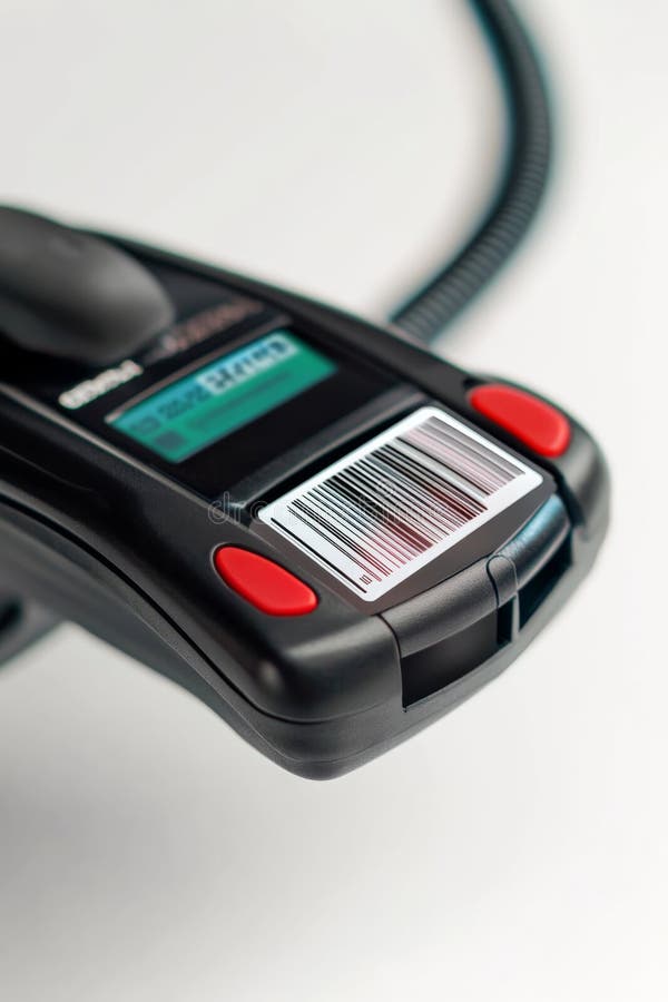 Barcode Scanner Reading Product Label Stock Illustration - Illustration ...