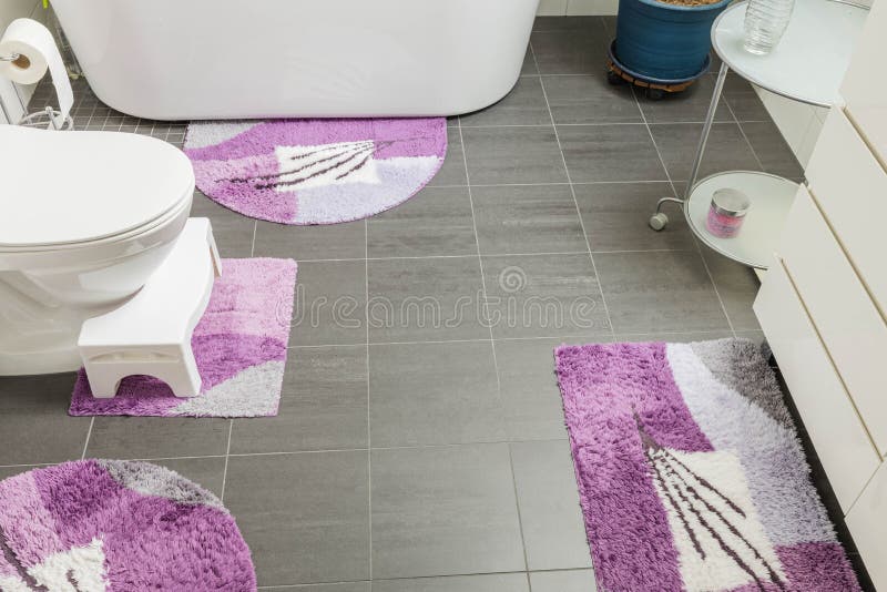 Close Up View of Bathroom Floor. Interior Concept Stock Image - Image ...