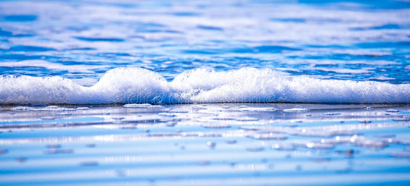 Close Up View of Beautiful Blue Ocean Wave with White Foam Stock Image ...