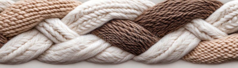 A Close-up View of a Beautifully Braided Rope Showcasing Various ...