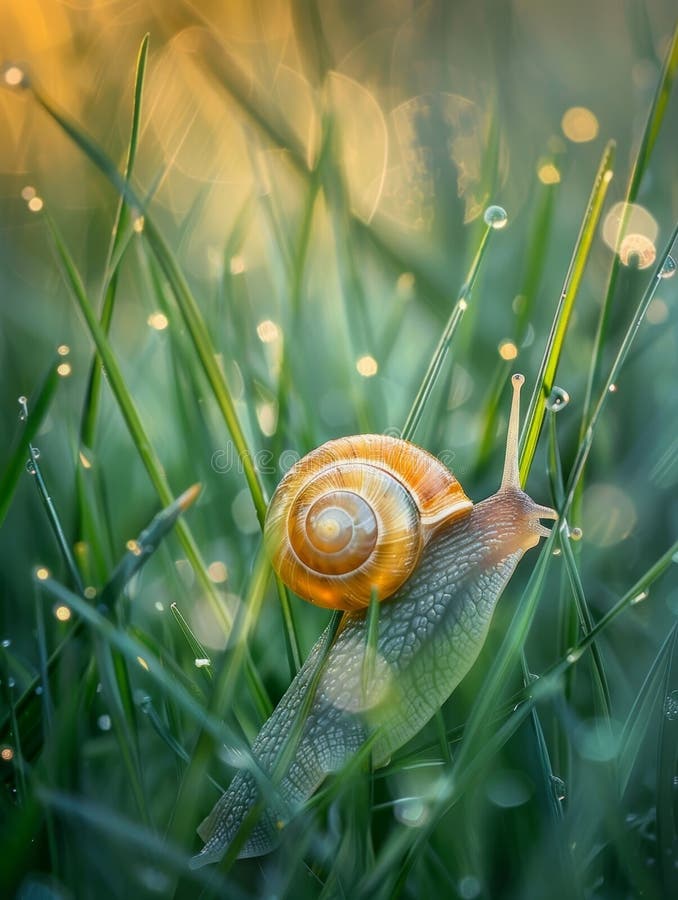 A Close-up View of a Beautifully Patterned Snail Shell Resting within a ...