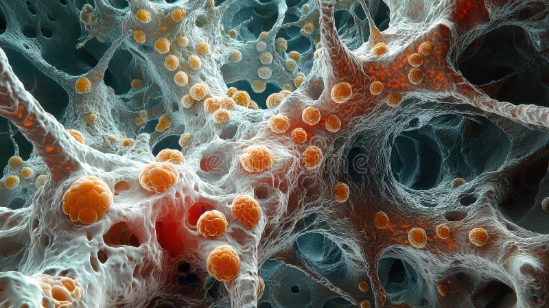 Close-up View of a Biological Cell Containing Multiple Smaller Cells ...