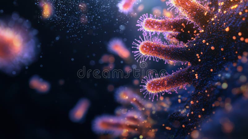 Close Up View of a Biological Cell Structure Showcasing Multiple ...