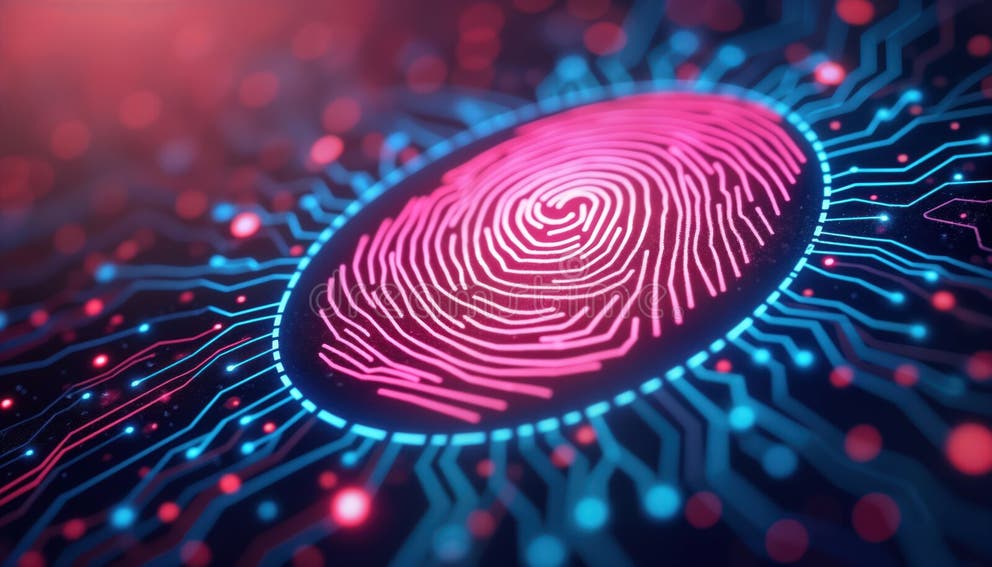 Close-up View of Biometric Fingerprint Authentication System. High-tech ...