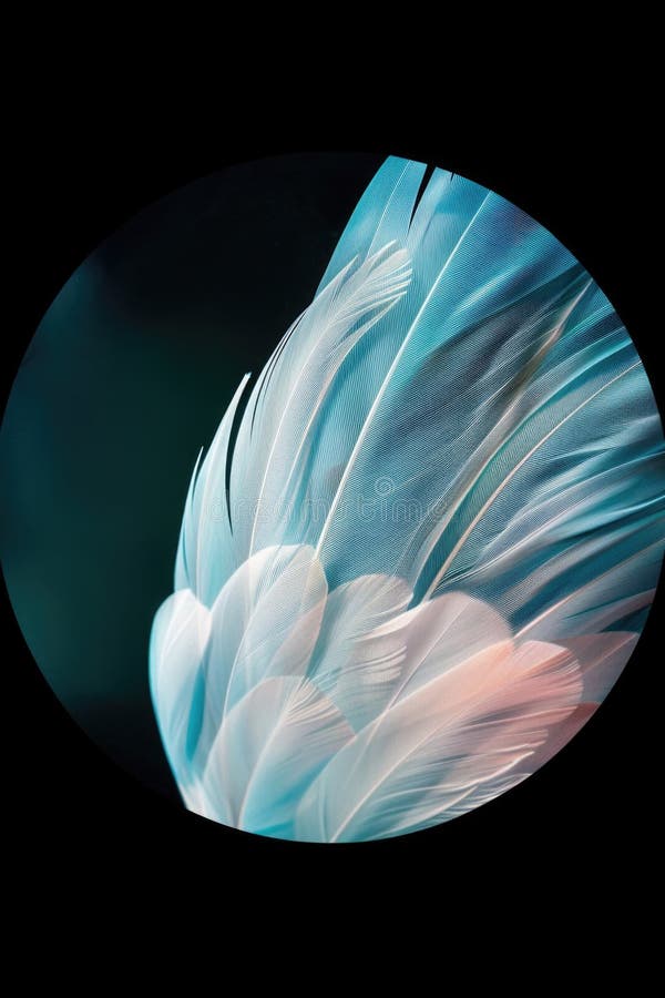 A Close-up View of a Birds Feathers on a Dark, Textured Surface Stock ...