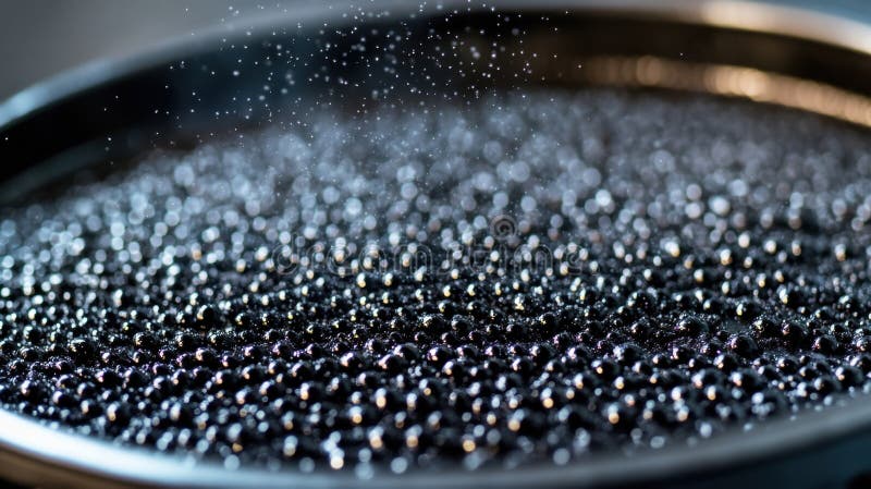 Vibrating Black Beads in Scientific Experiment Stock Illustration ...