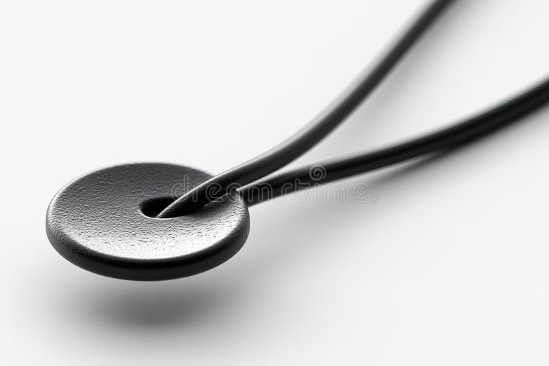 Close-up View of a Black Button Threaded through a Thin, Black Cord ...