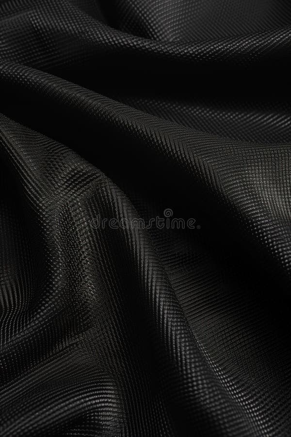 Close-up View of Black Fabric with Zigzag Pattern. Fabric Folded in ...