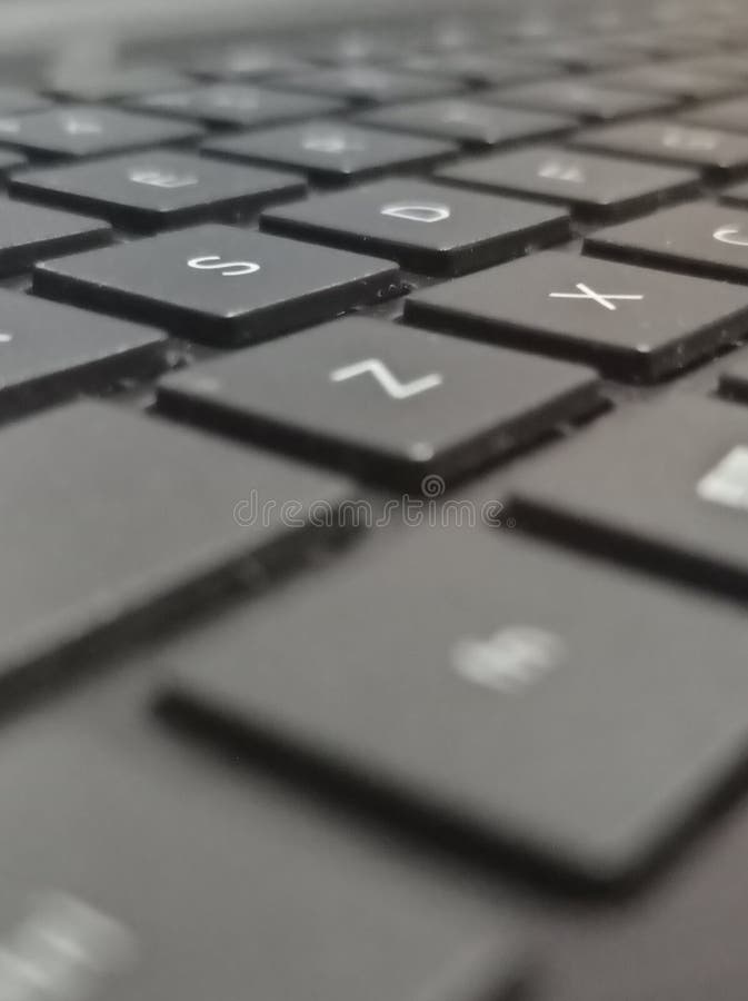 Close Up View of the Black Keyboard of Pc, with Blur Effect Stock Photo ...