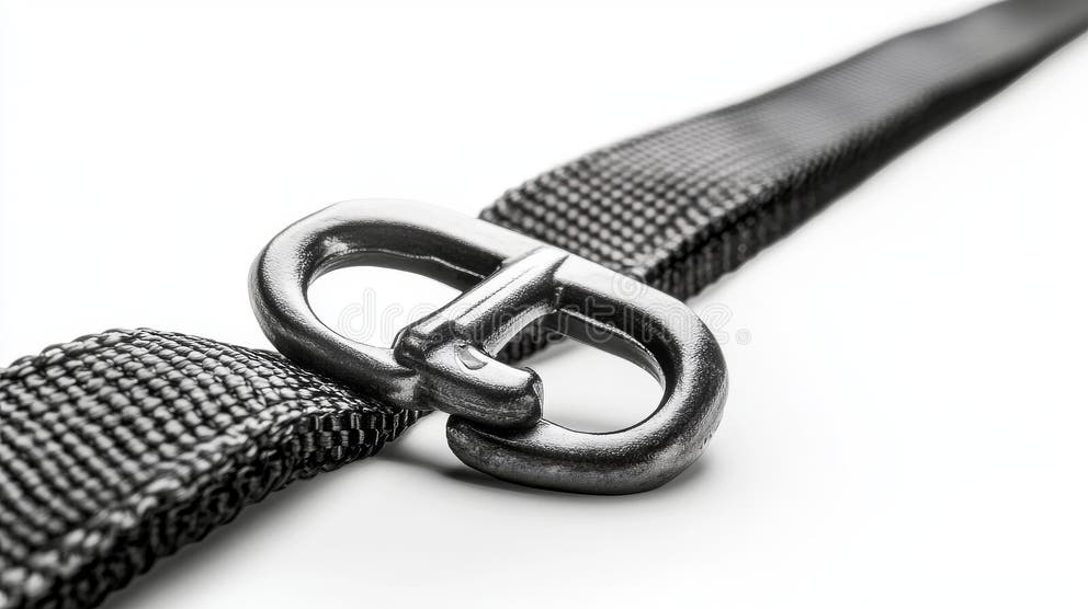 Close-up View of a Black Strap with a Metallic Buckle. this Image ...