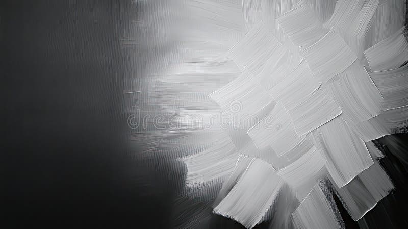 Close-up View of Black and White Abstract Painting Featuring Irregular ...