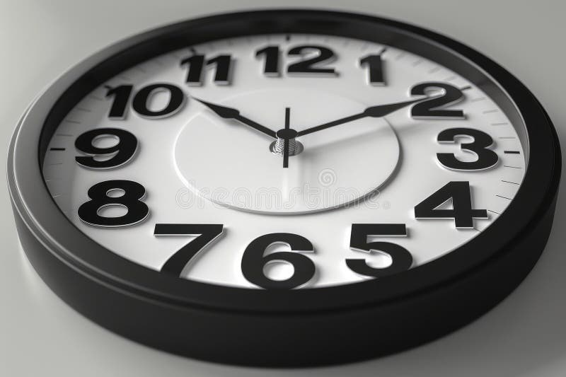 Stylish Black and White Wall Clock Design Stock Illustration ...