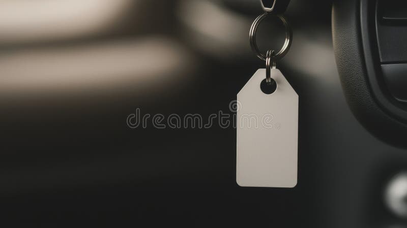 Blank Key Tag on Car Keyring for Identification and Organization Design ...