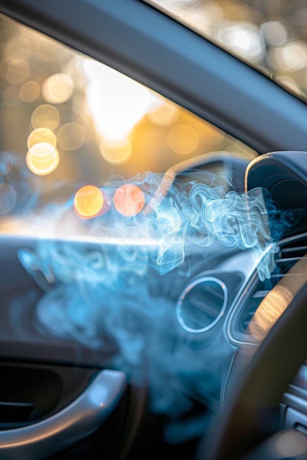 Close Up View of Blue Air Stream from Car Vent Blowing Refreshing Cool ...