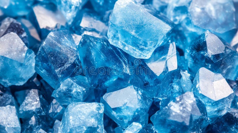A Close Up View of Blue Crystal Clusters Stock Illustration ...