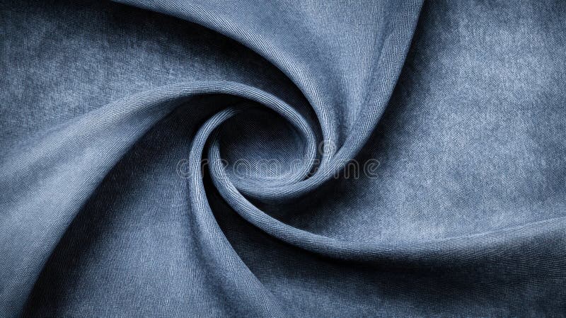 A Close-up View of a Blue Fabric with a Twisted or Curled Texture ...