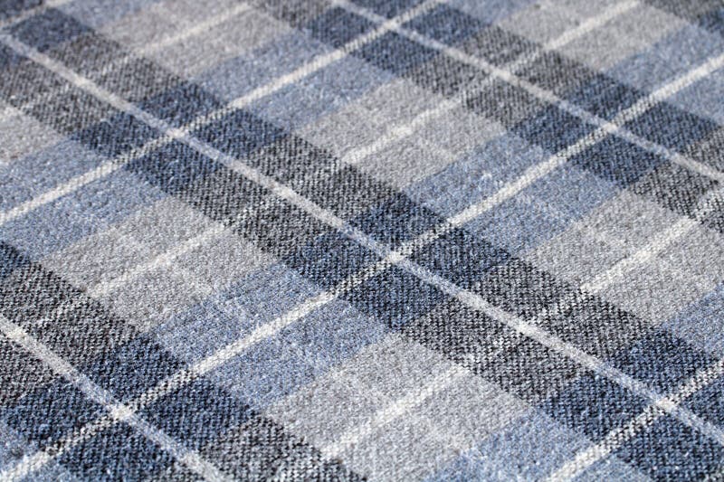 Blue and Grey Checkered Fabric Pattern Creating Textured Background ...