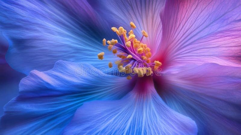 A Close Up View of a Blue Hibiscus Flower Stock Illustration ...