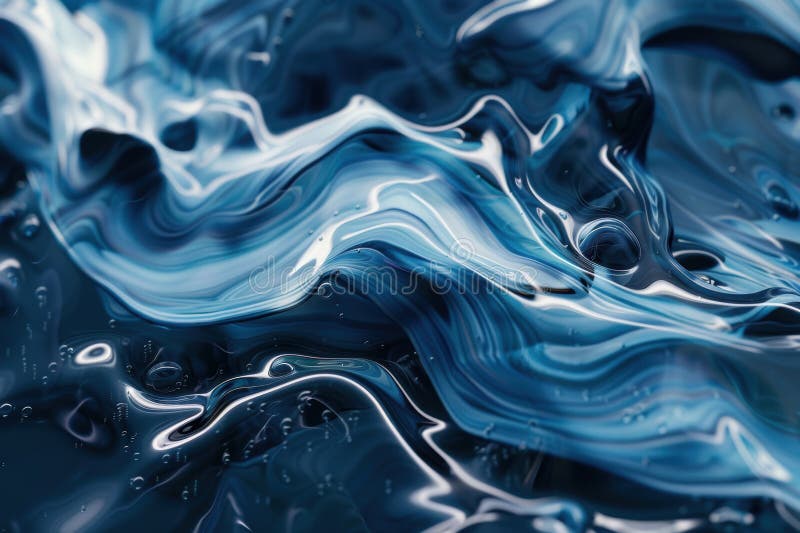 Abstract Blue Liquid Swirling with White Lines Stock Photo - Image of ...
