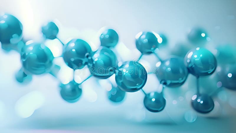 Close-Up View of Blue Molecule Structure in Scientific Research Setting ...