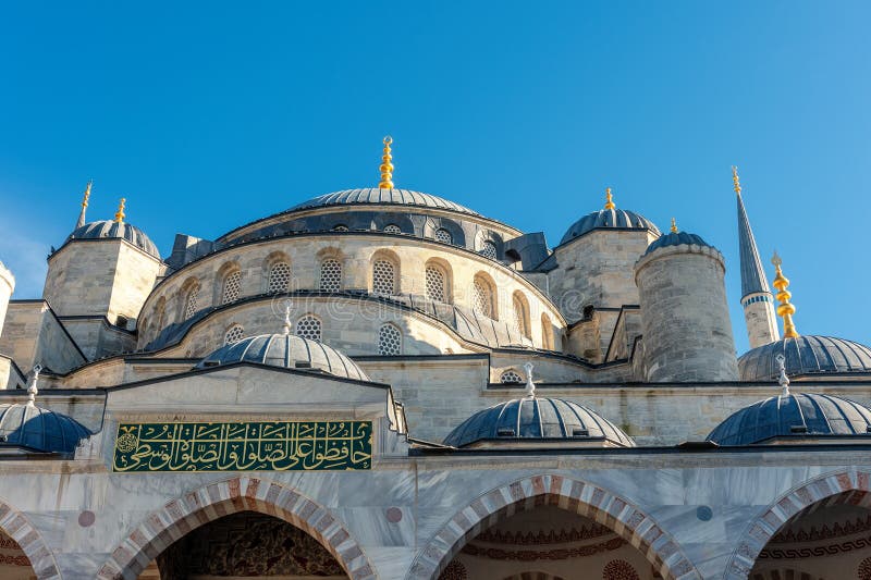Close-up View of Blue Mosque or Sultanahmet Mosque in Istanbul, Turkey ...