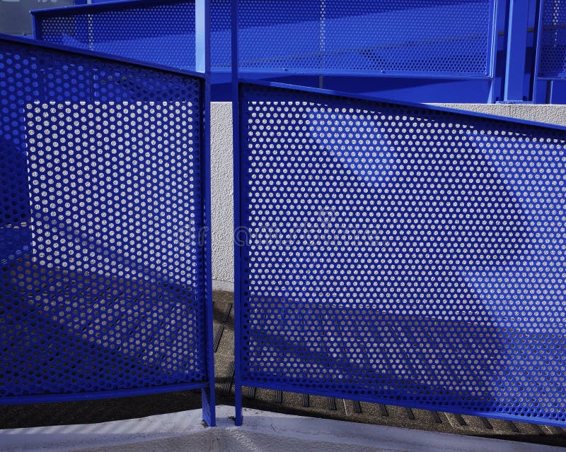 Blue Grid Wall: Industrial Chic Stock Image - Image of composition ...