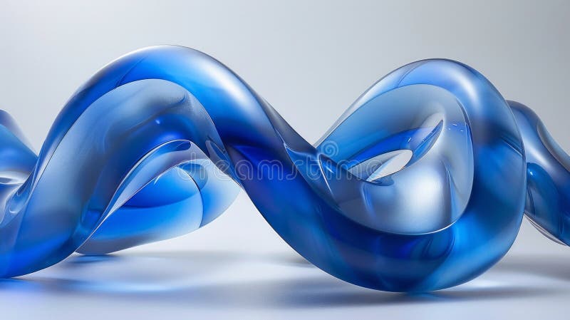 Close-up View of a Blue Sculpture, Made from a Smooth, Translucent ...