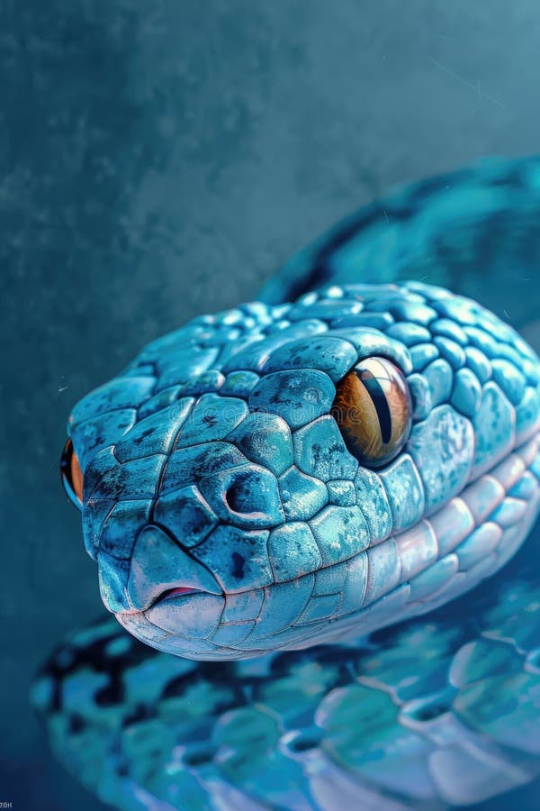 A Close-up View of a Blue Snakes Head, Perfect for Highlighting Its ...