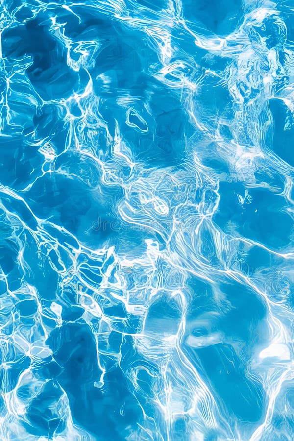 A Close Up View of a Blue Swimming Pool with Water Ripples Stock Image ...