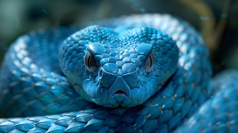 Close-Up View of a Blue Viper Snake. this is AI Generative Image. Stock ...